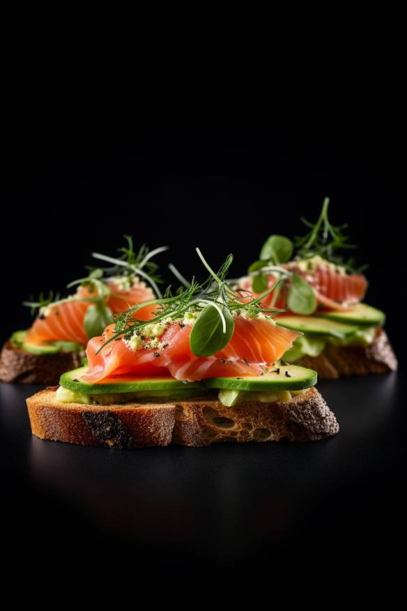 Lachs Avocado Canapés - Perfektes Fingerfood für einen Tag am See