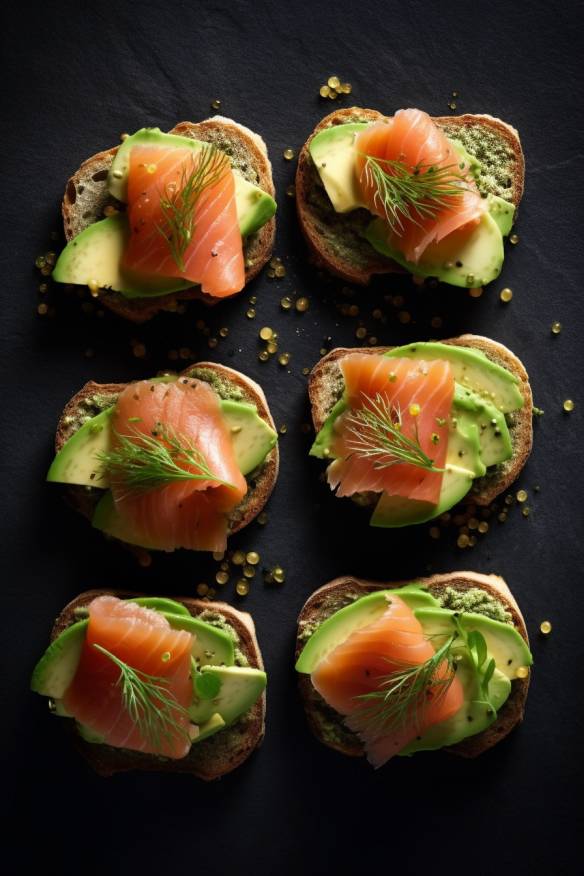 Lachs Avocado Canapés - Perfektes Fingerfood für einen Tag am See