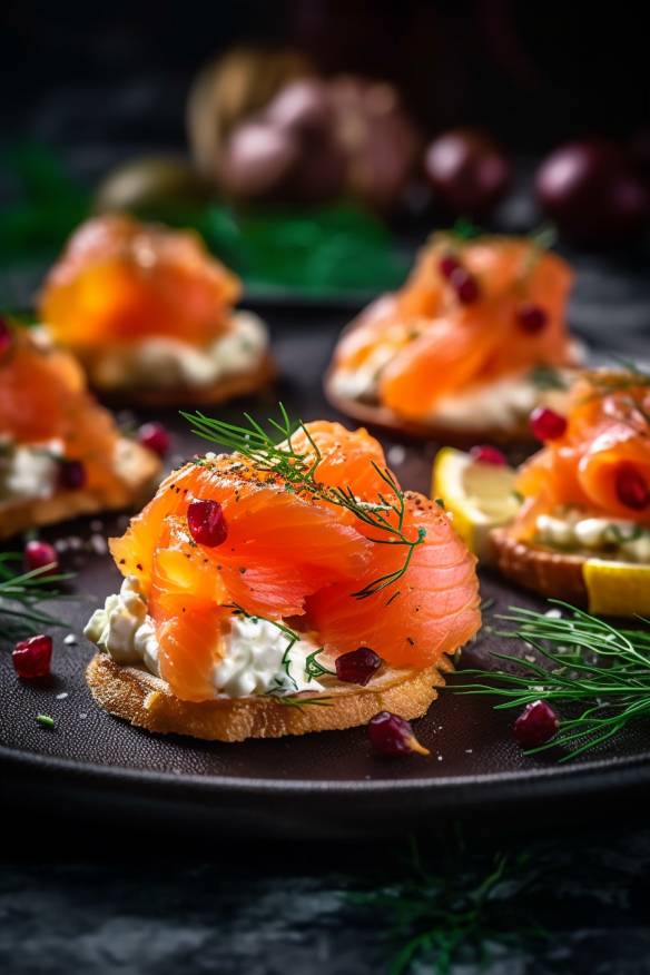Lachs-Ziegenkäse Canapés - Leckere Häppchen für jede Party