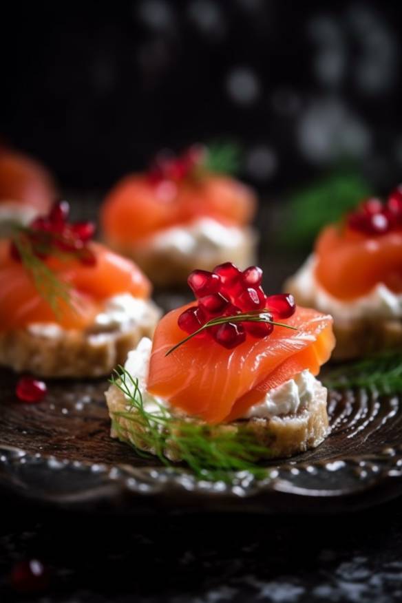 Lachs-Ziegenkäse Canapés - Leckere Häppchen für jede Party